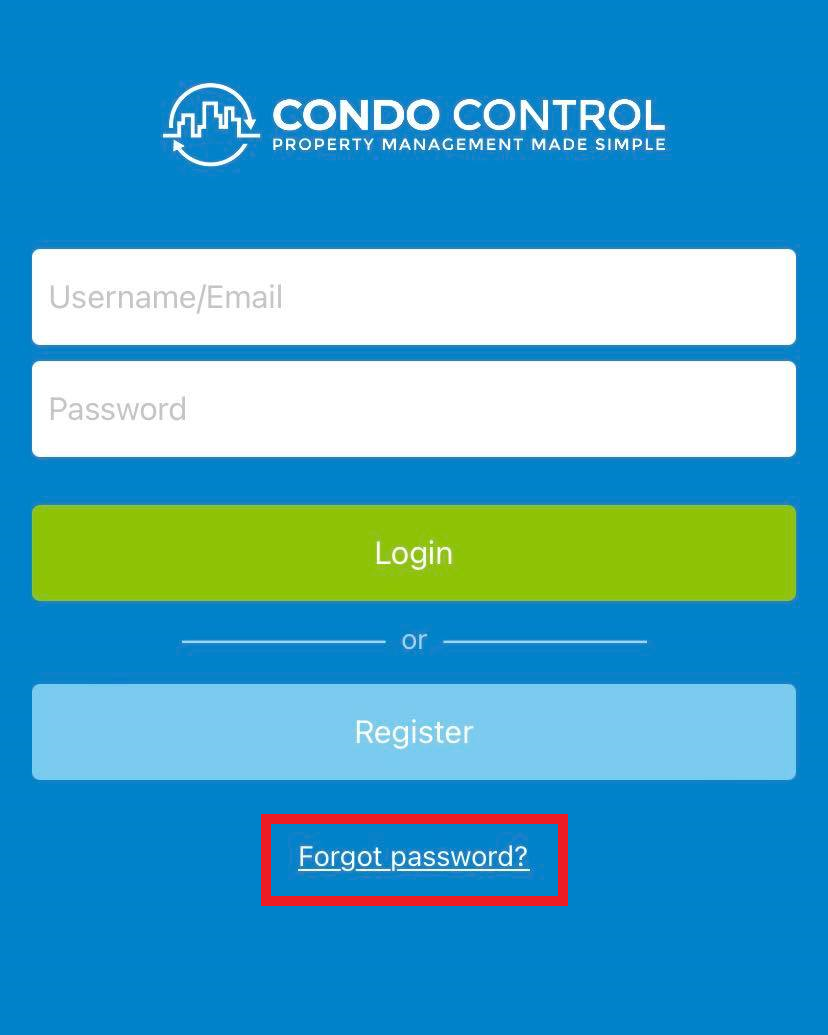 Mobile App - How to Reset Your Password – Condo Control - English
