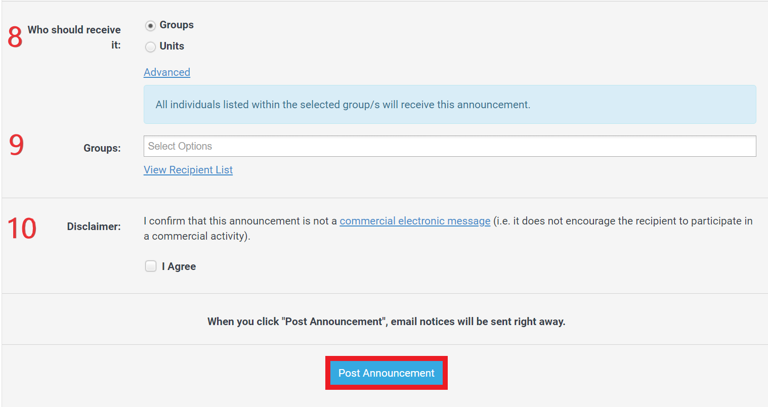 How to Use Announcement Templates – Condo Control - English