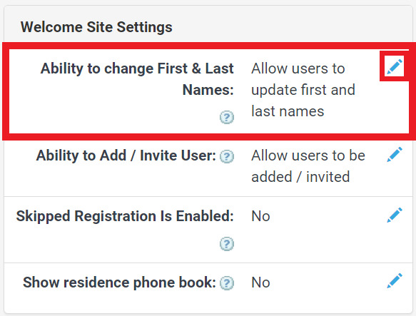 Workspace Settings - Welcome Site Settings – Condo Control - English