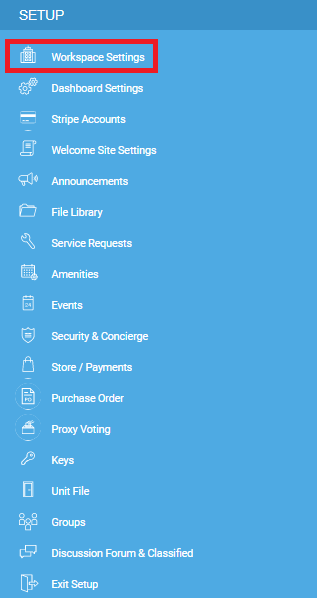 Workspace Settings - General Workspace Setup – Condo Control - English