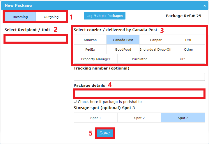How to Log a Package – Condo Control - English