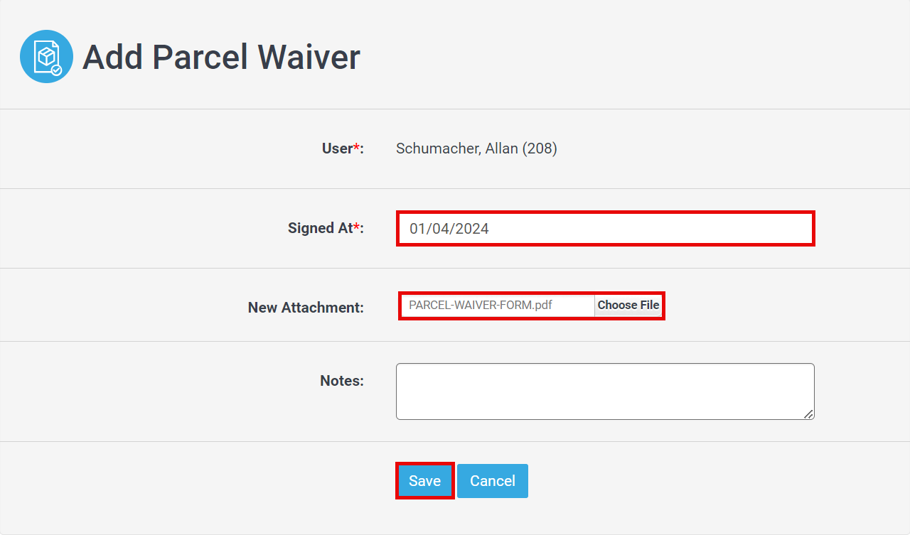 How to Add & Upload Parcel Waiver Forms – Condo Control - English