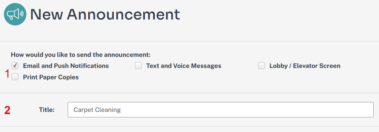 How to Use Announcement Templates – Condo Control - English