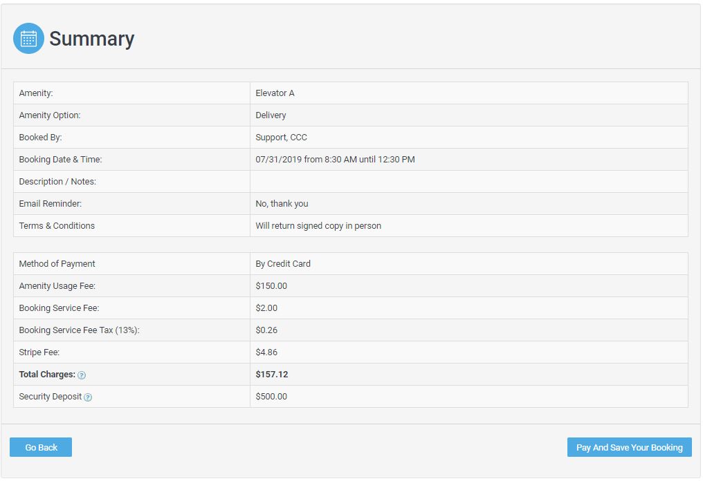 Explanation of Amenity Booking Service Fee – Condo Control - English