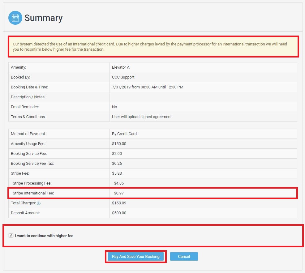 Explanation of Amenity Booking Service Fee – Condo Control - English