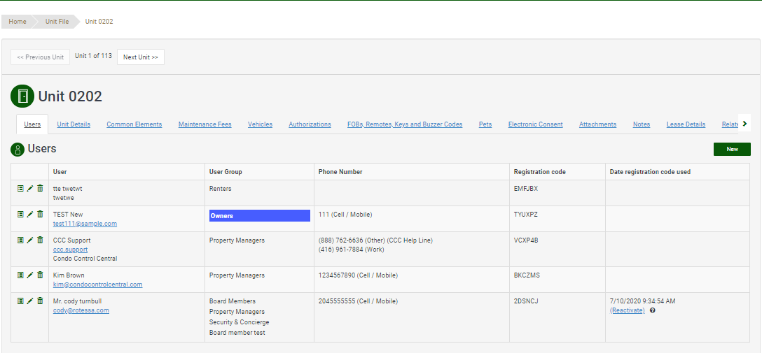 How to edit Unit Details – Condo Control - English