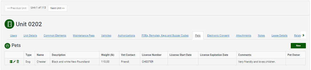 How to edit Unit Details – Condo Control - English