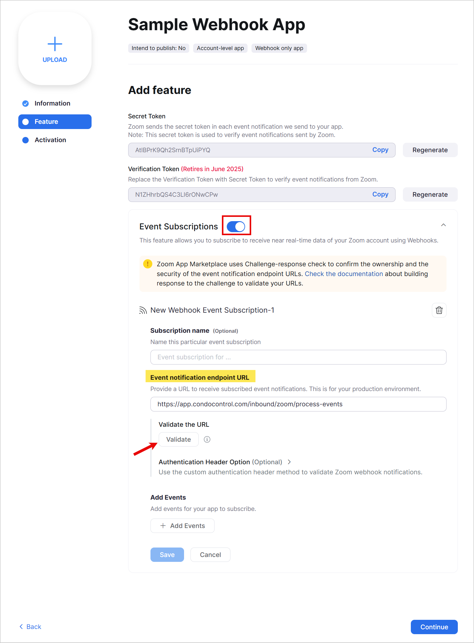 How to Configure a Zoom Webhook – Condo Control - English
